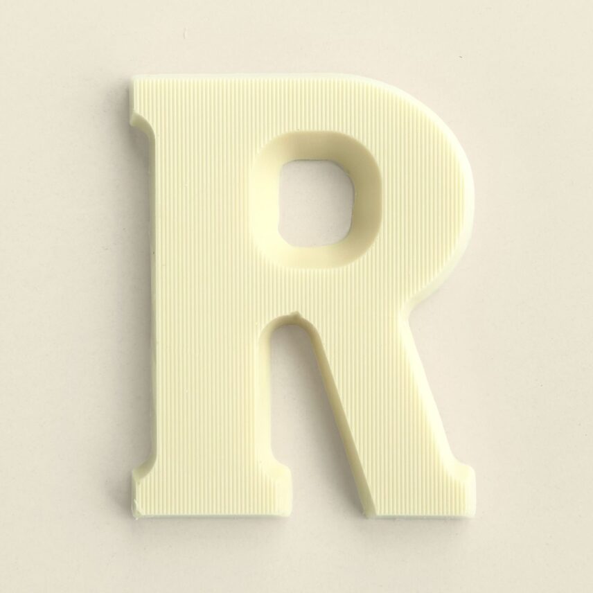 Chocoladeletter R wit 80 gram